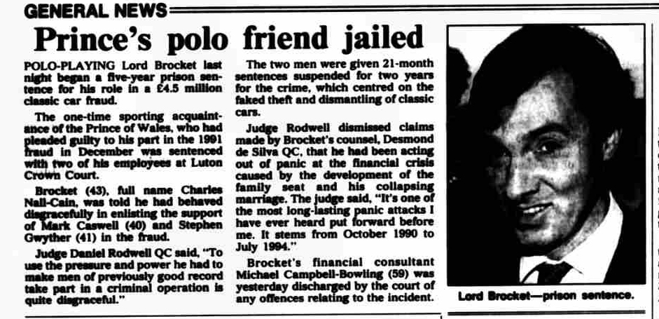 Lord, Fraud: The cash-strapped noble who destroyed his Ferraris for the ...