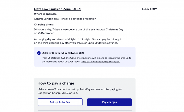 Transport for London ULEZ website causes confusion for classic car ...