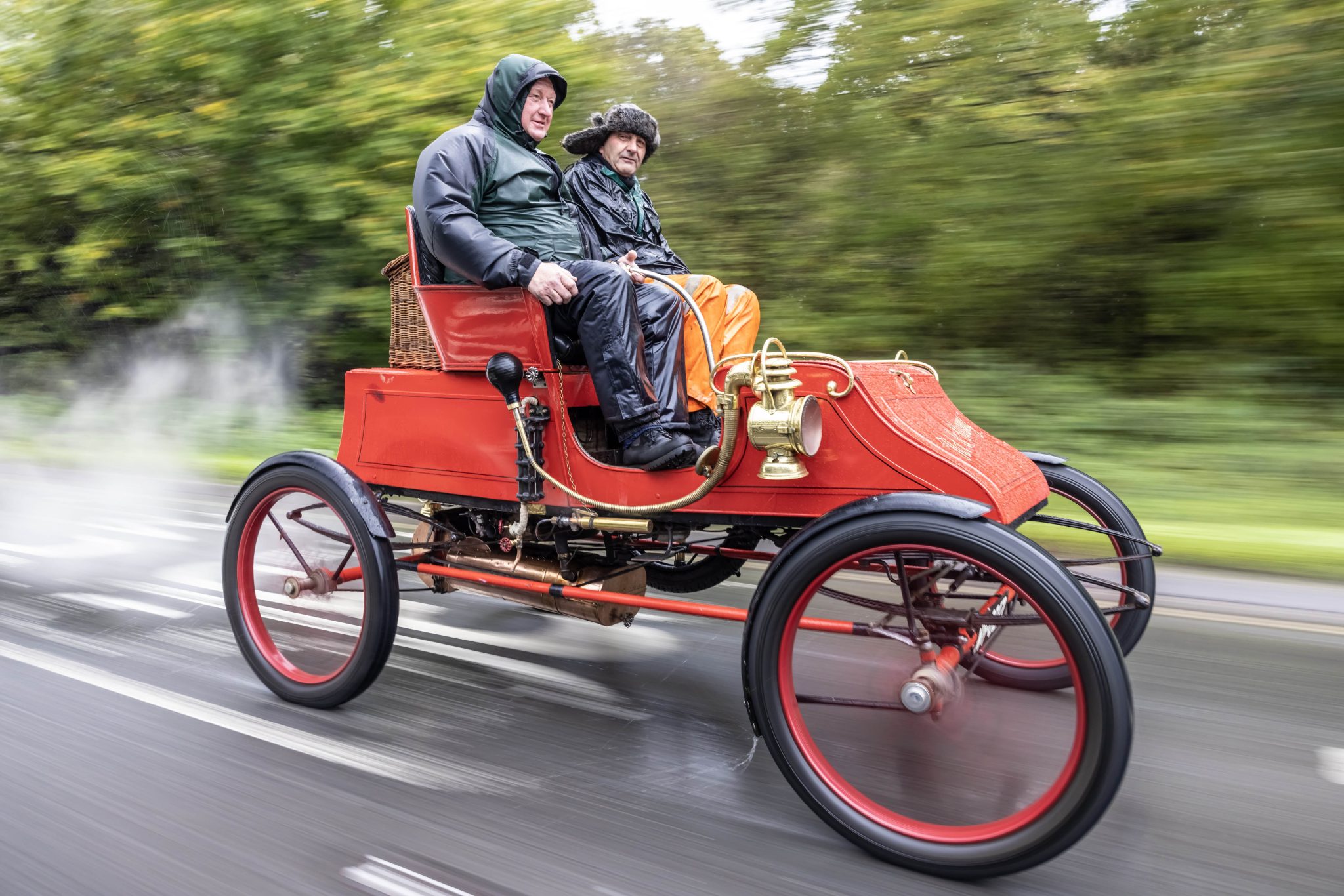 British grit and oil lamps on the London to Brighton Veteran Car Run ...